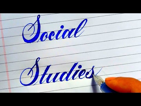 How to Write The Word- "Social Studies" in Cursive Writing | RUA Sign Writing