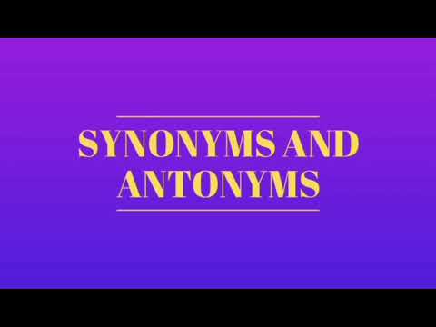 Synonyms and Antonyms