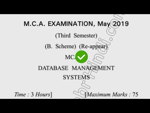2019 Dcrust MCA 3rd Sem Reappear Database Management System Question Paper