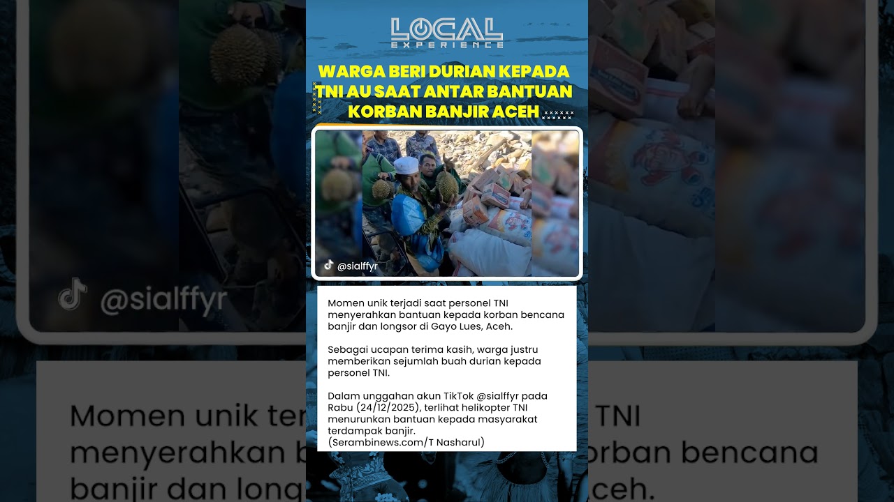 Warga Serahkan Durian ke TNI AU saat Antar Bantuan untuk Korban Banjir ...