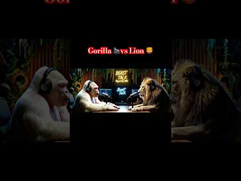 Gorilla Talks 🦍#gorillas#gorillavslion#lion#lions#podcasts#100menvs1gorilla#veo3#fyp#fypシ゚viral#fyp