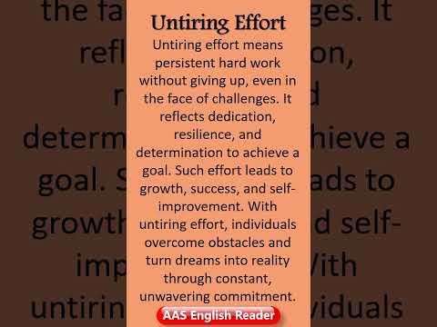 Level up your Reading - Untiring Effort - AAS English Reader