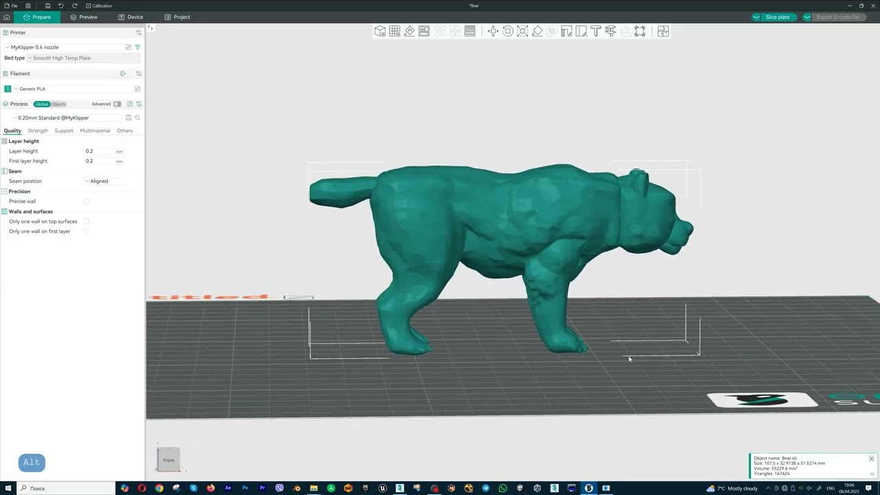 Minecraft Inspired Bear - 3dprint model preview