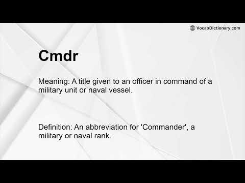 Cmdr Meaning