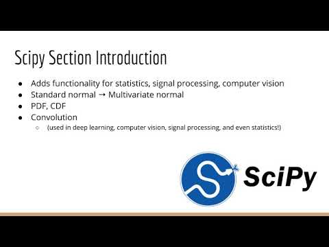 Scipy Section Intro (Deep Learning Prerequisites: The Numpy Stack in Python V2)