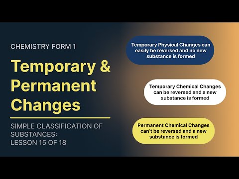 Permanent and Temporary Changes (Chemistry Form 1 - Topic 2 - Lesson 15 of 18)