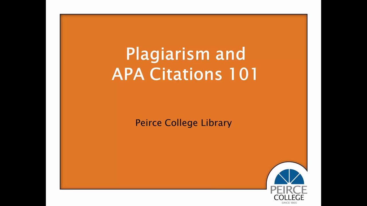 Plagiarism and APA Citations 101 Video
