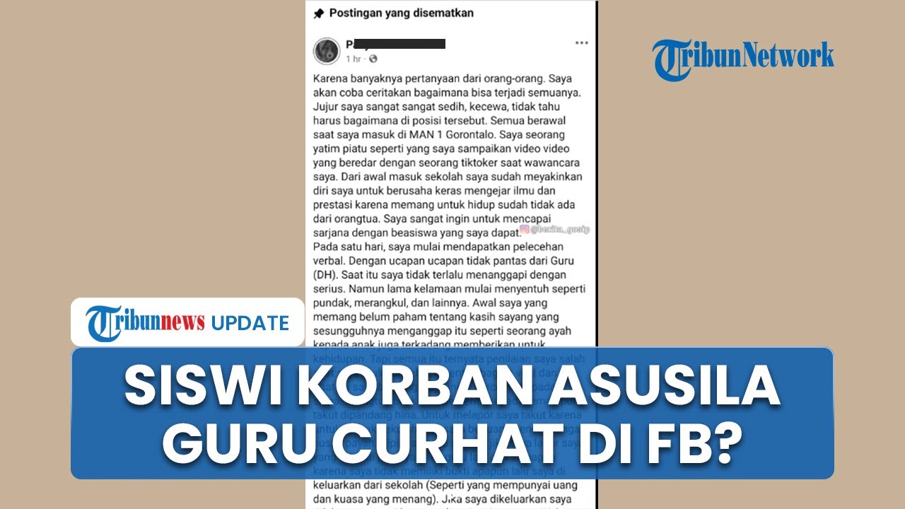 Viral Diduga Postingan FB Siswi Pemeran Video Syur dengan Guru di Gorontalo, Ngaku Malu ...