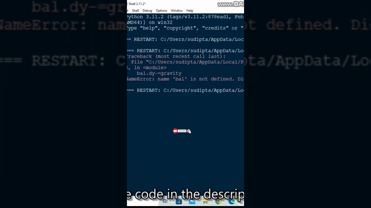 Python Bouncing Ball Game || Python Turtle Game with Source Code #python # shorts # turtle