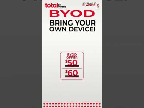 BYOD (Bring Your Own Device) 50% off 50$ unlimited plansTotalByVerizon #plainfield #VisitUsToday