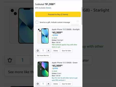 Got 2 iPhone 13 @ ₹39999 on Amazon Great Indian Festival Sale 2023 😱🤯😨 #shorts #short