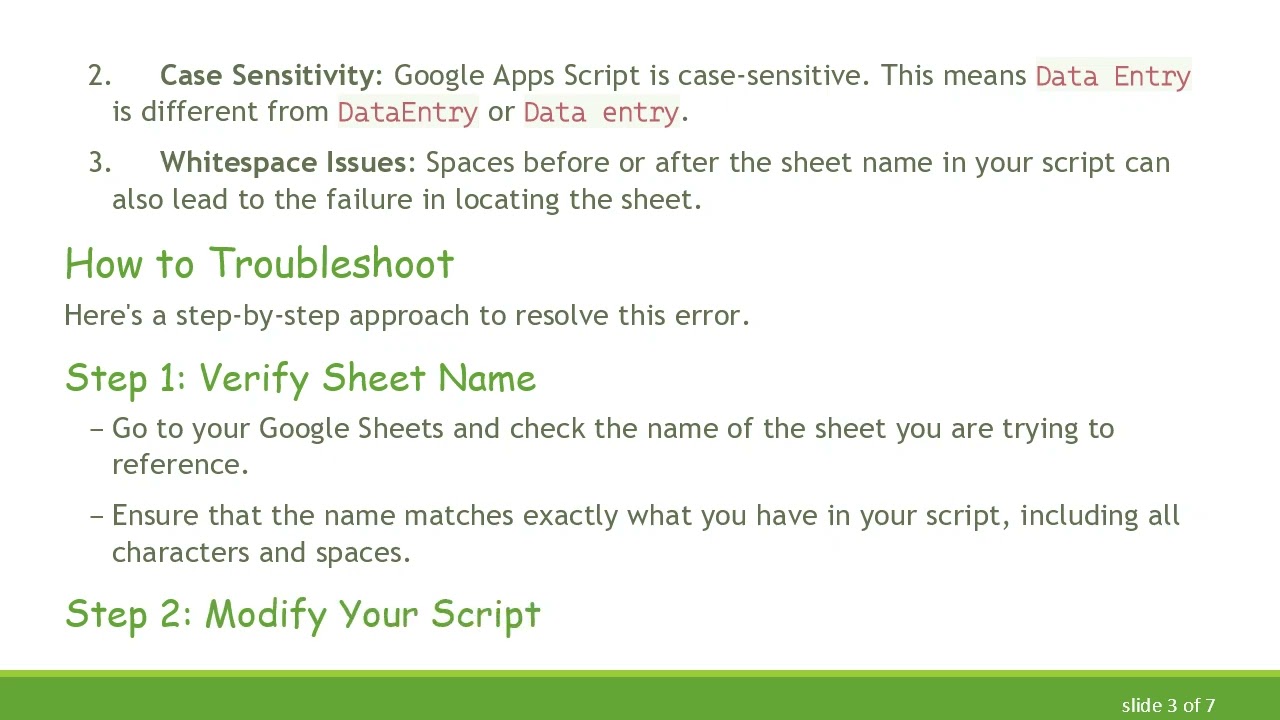 How to Fix the Cannot read property 'getRange' of null Error in Google Apps Script