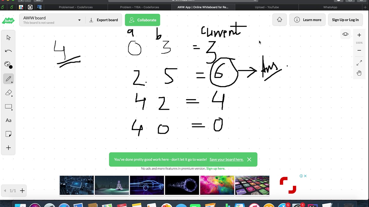 Problem 116A - Tram | Codeforces | 16 Dec 2018