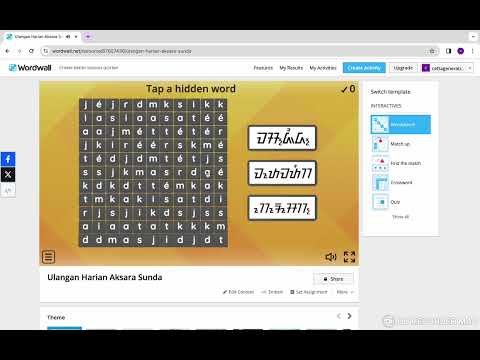 Tutorial Wordwall (Games Word Search) Materi Aksara Sunda
