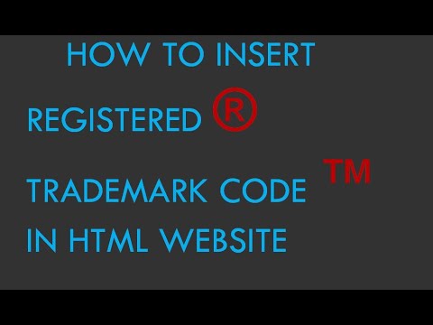 How to add the trademark symbol to your website/blog