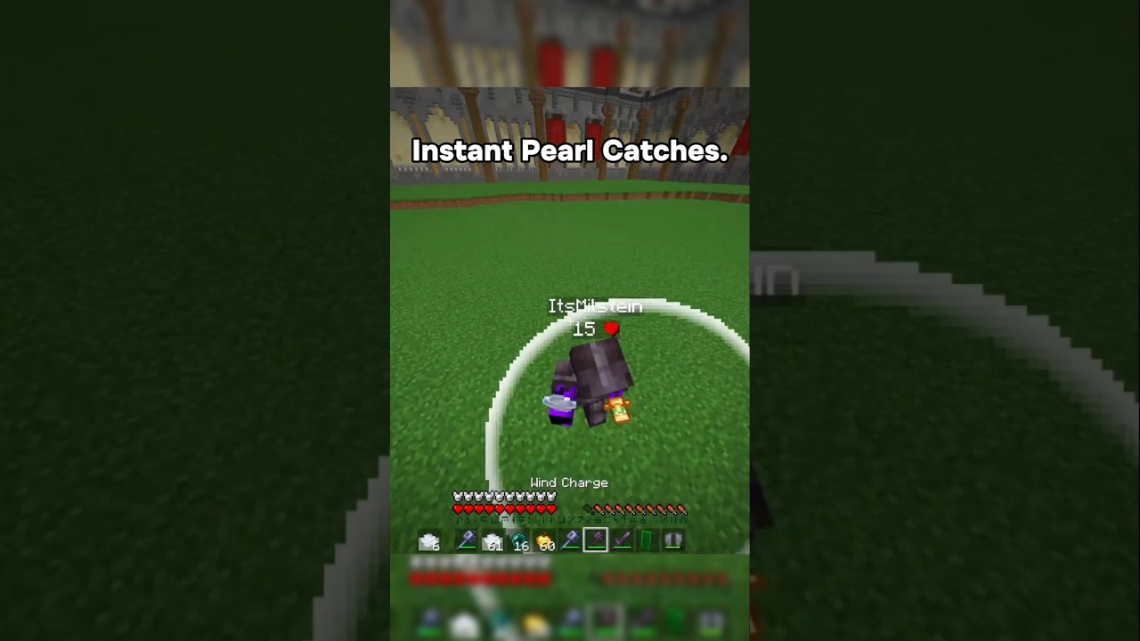 Instant Pearl Catches... #minecraft #macepvp #ht1 #tutorial #lt3