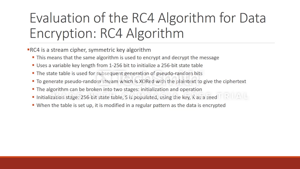 [CSC487] Evaluation of the RC4 Algorithm for Data Encryption