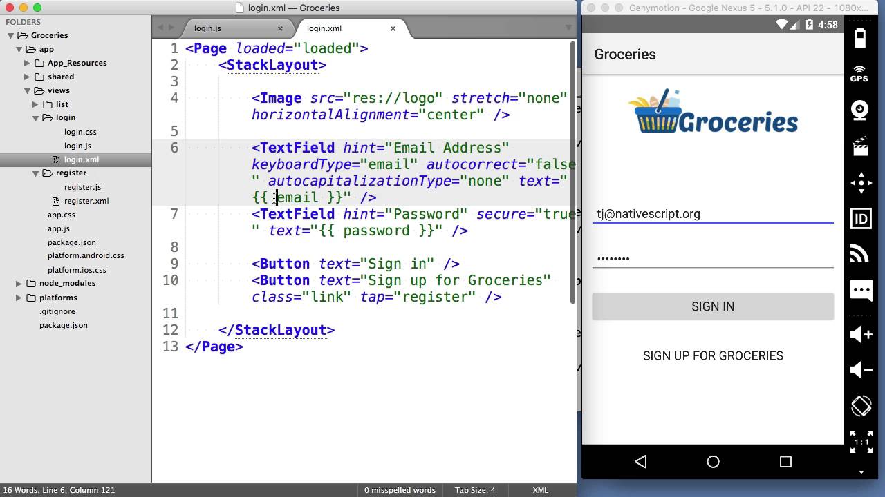 NativeScript Getting Started Guide