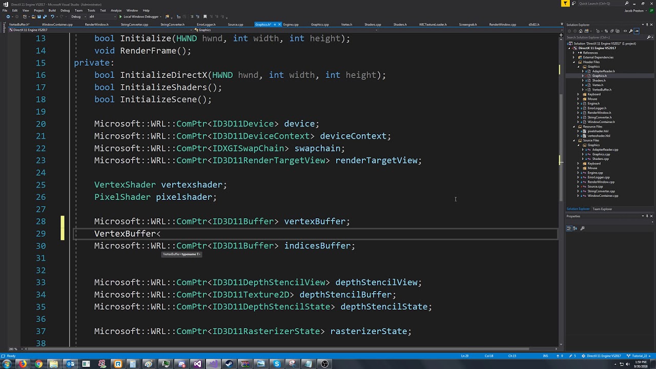 C++ DirectX 11 Engine Tutorial 22 - Vertex Buffer Template