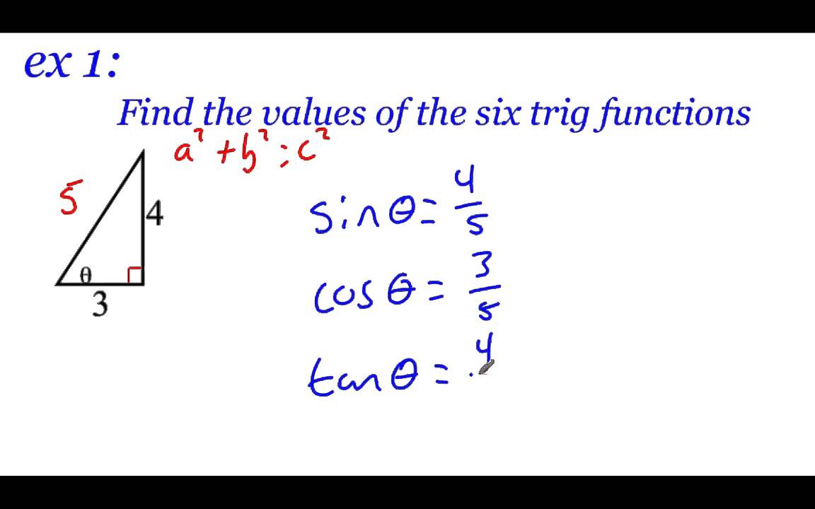 Pre-Calculus 4.3: Right Triangle Trigonometry part 1