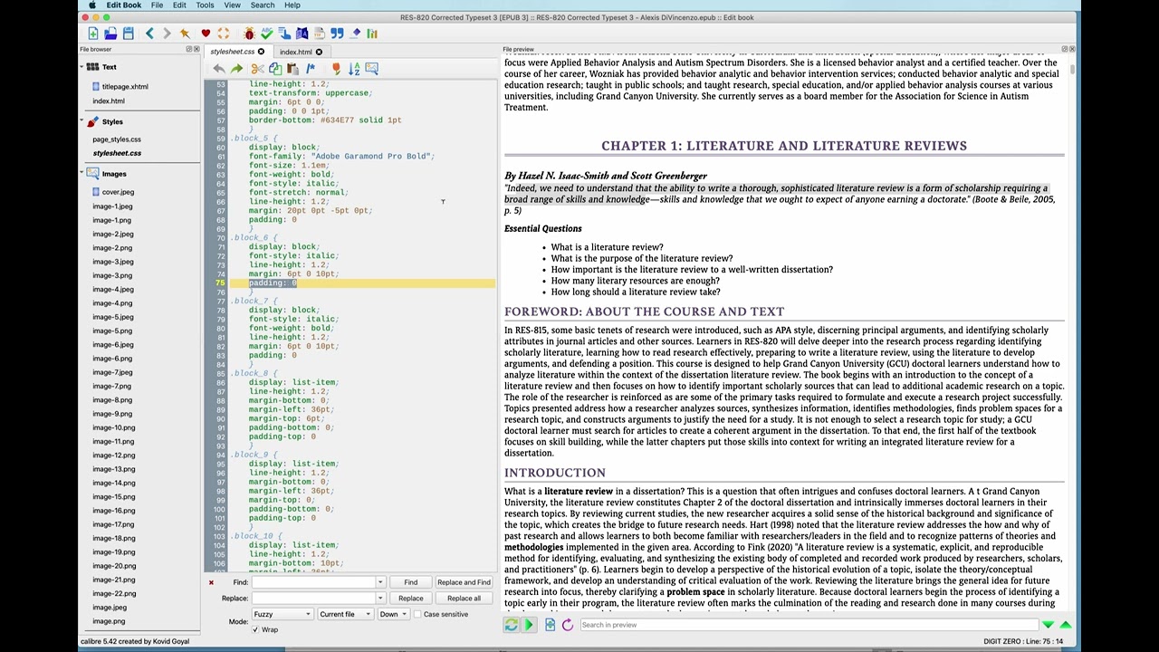 Tutorial 5 - Calibre Editing Special Formatting Padding Line Heights