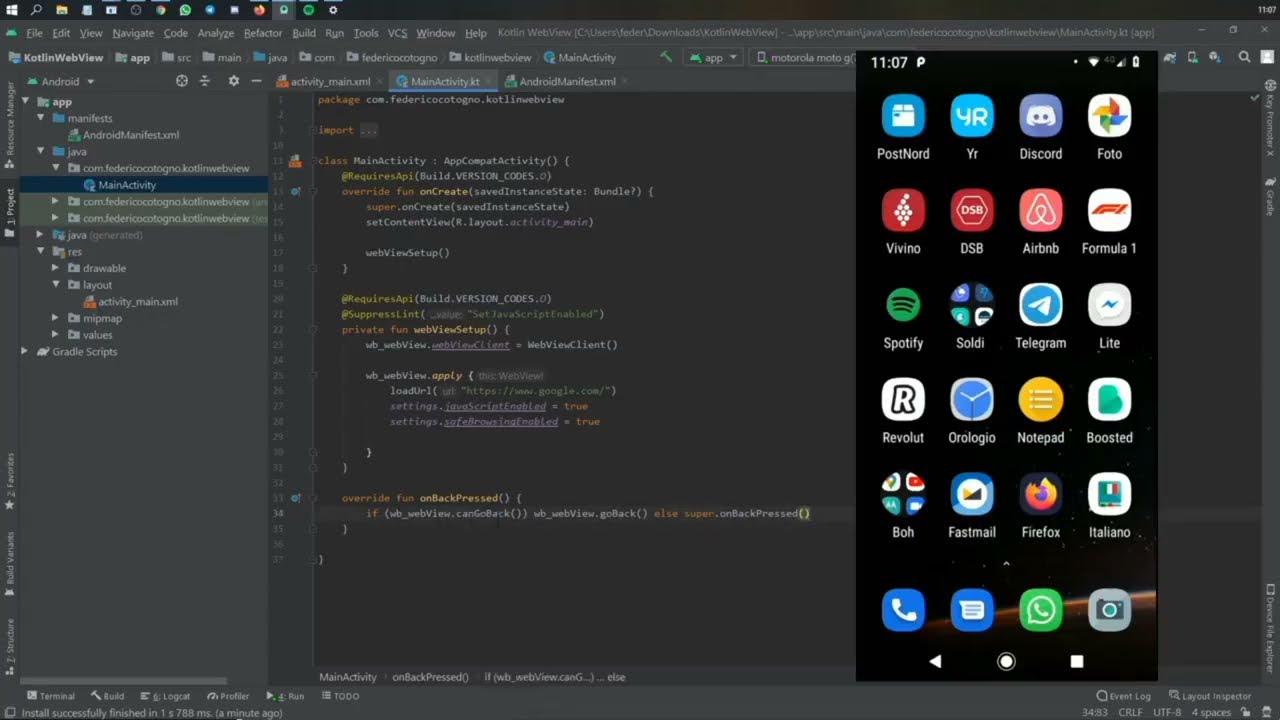 How to create a WebView in Android Studio Tutorial (Kotlin 2023)