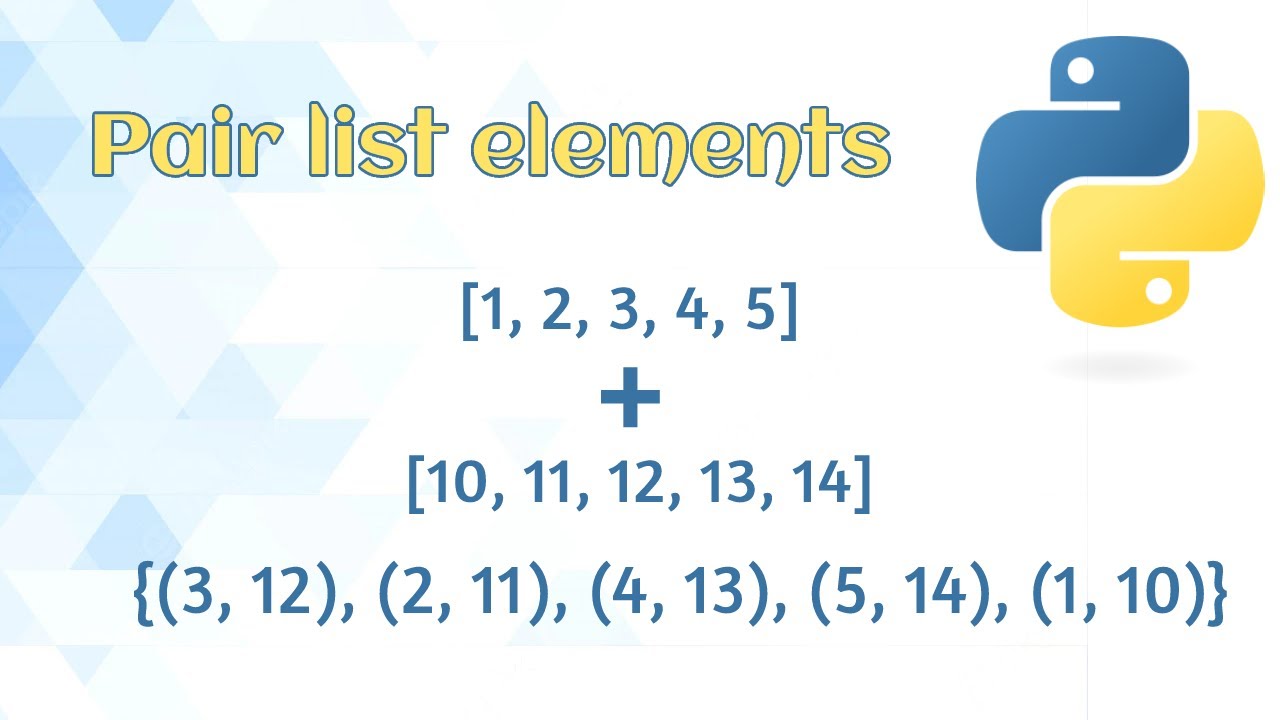 Pair list elements with Python