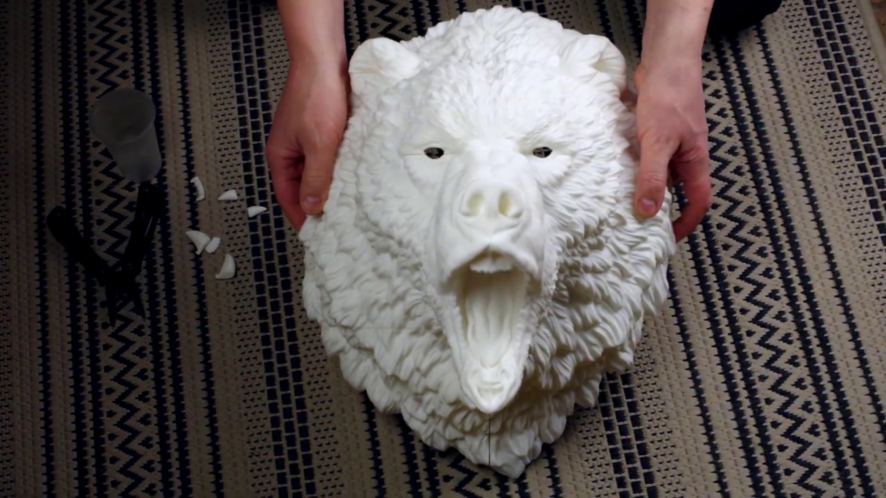 Roaring bear head sculpture 3d-print