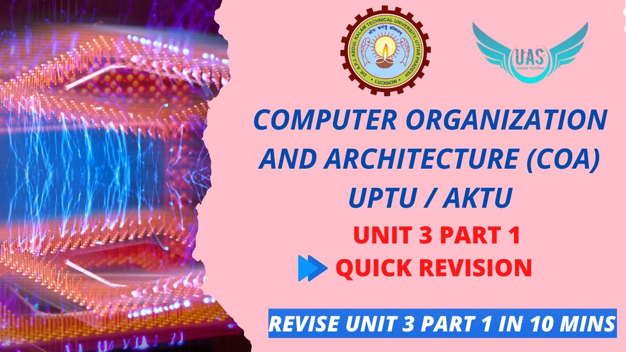 Computer Organization And Architecture (COA) Quick Revision Unit 3 Part 1 | AKTU | Unique AppSites