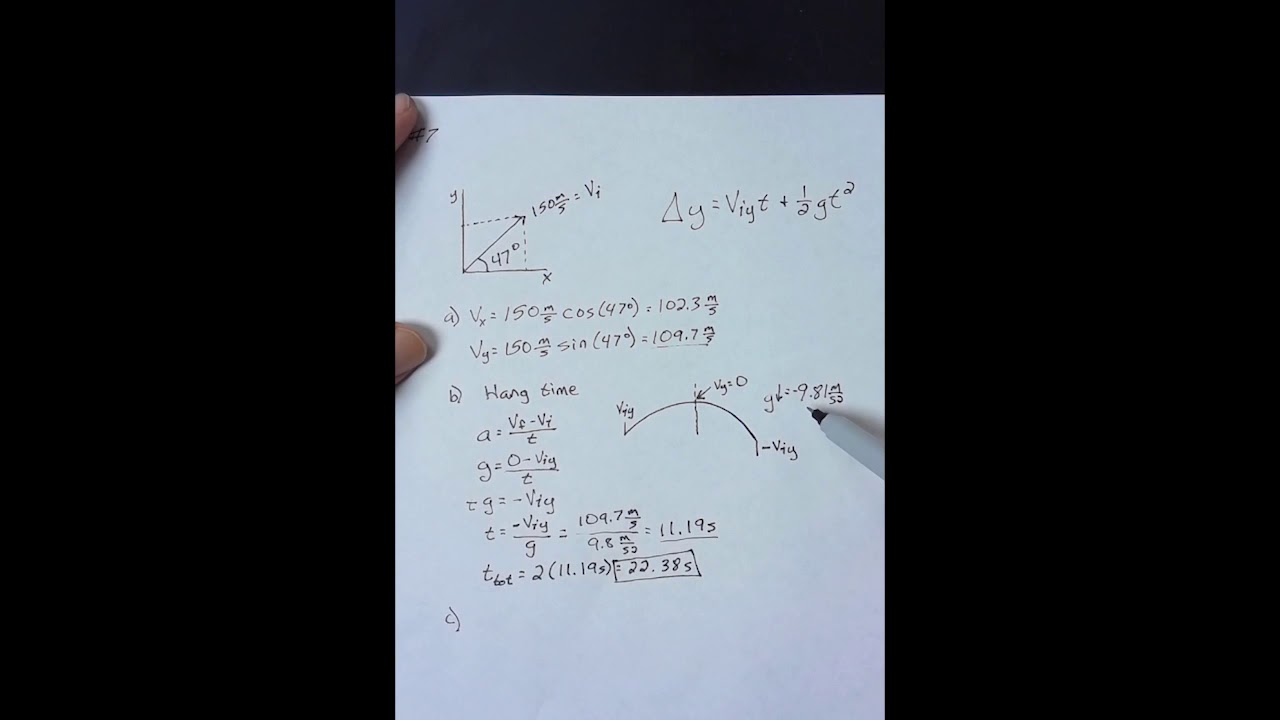 Projectile Motion Worksheet   #7