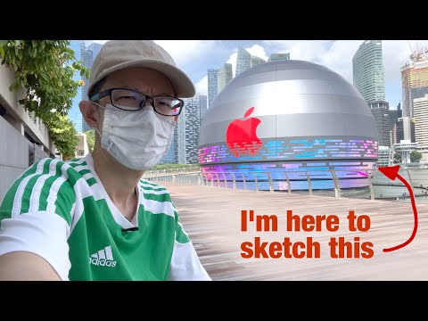Sketching Apple Marina Bay Sands (vlog)