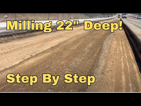22” Deep Asphalt Milling – Full POV Step By Step | 3-Phase Cut with Cross Slope