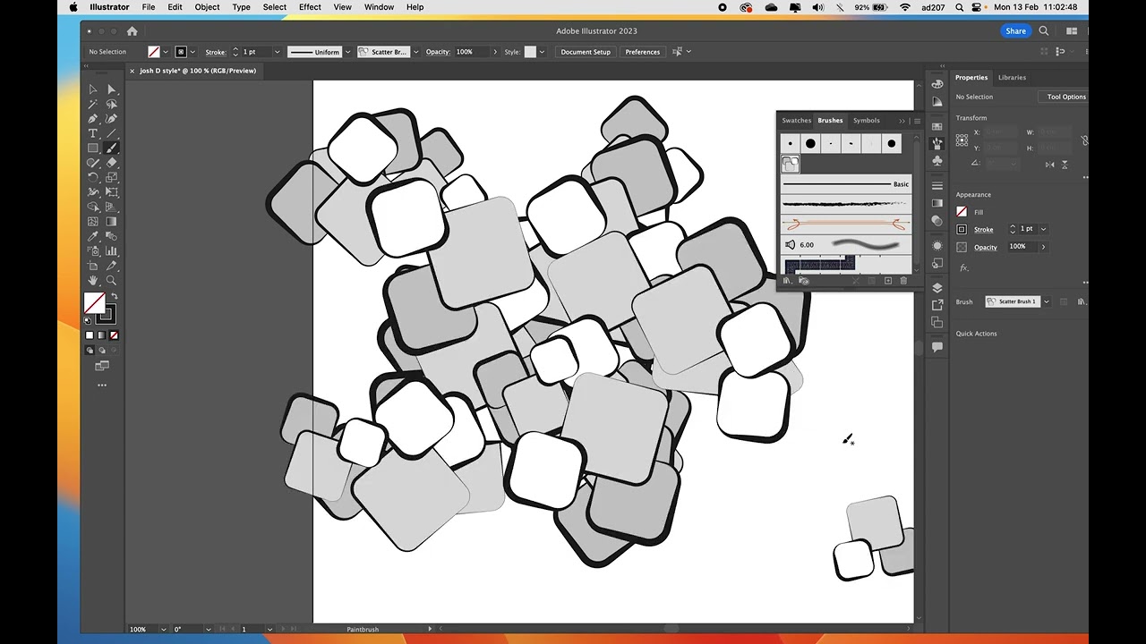 Illustrator scatter brush run through