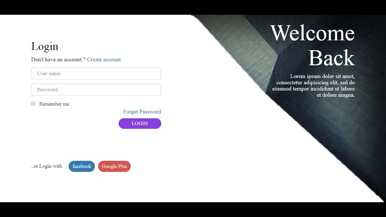Bootstrap Login Form Example - Create Login Form Bootstrap - Bootstrap Transparent Login Form Code