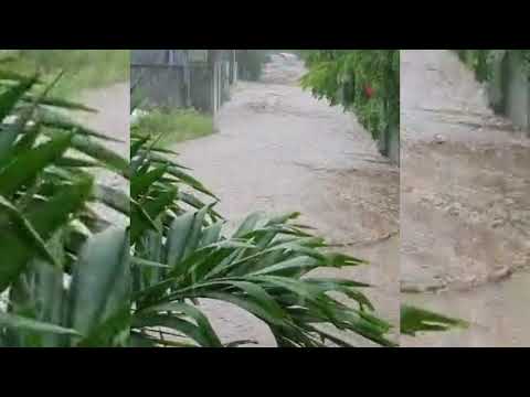 A heavy rain warning in Mauritius