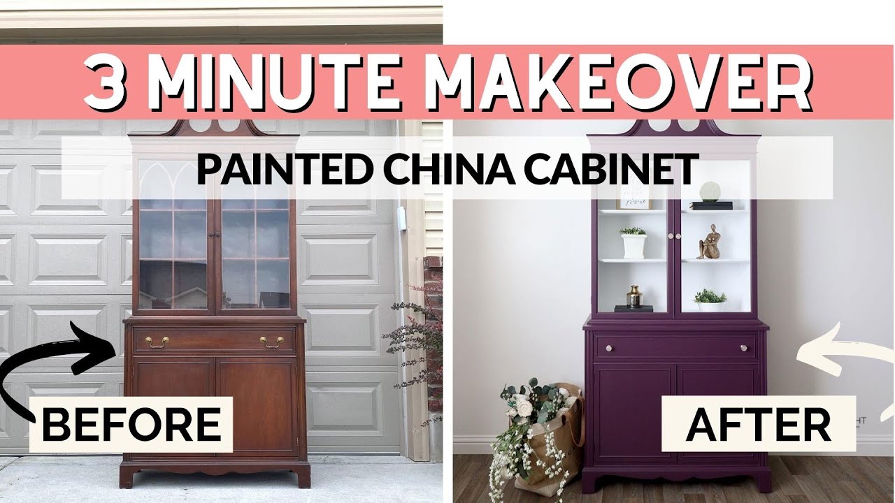 Painted China Cabinet | 3 Minute Makeover