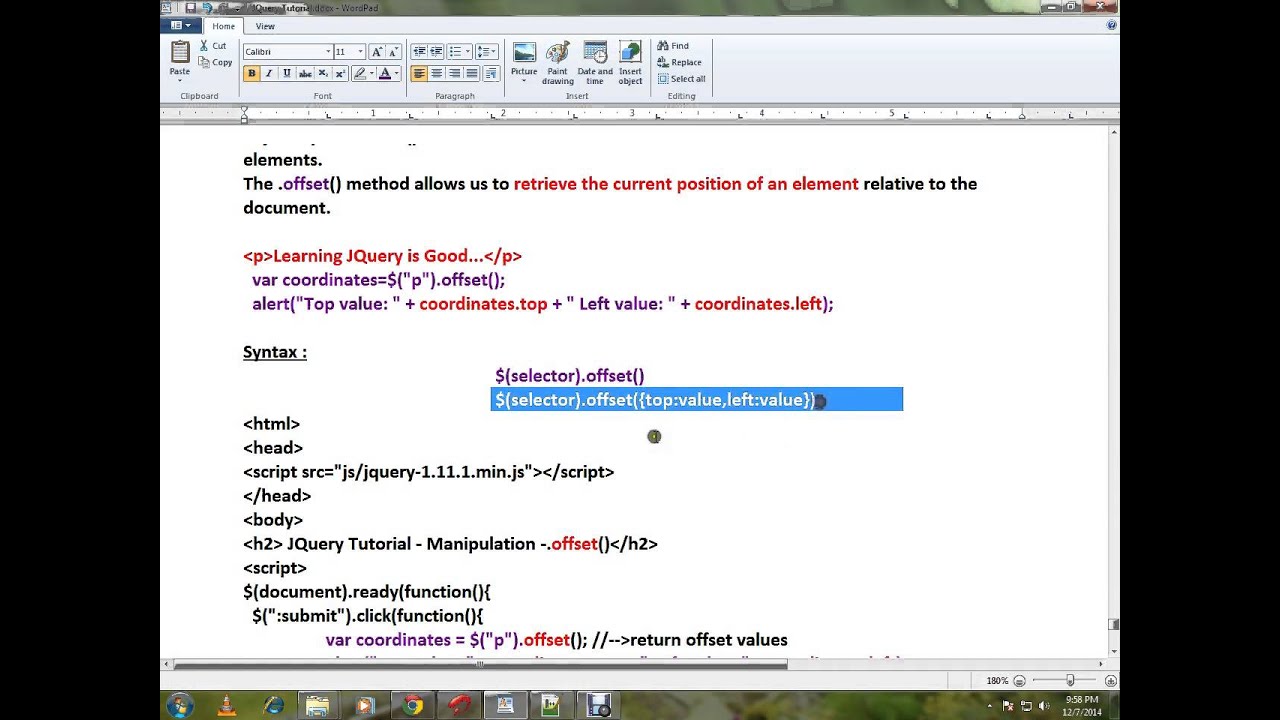JQUERY OFFSET METHOD DEMO