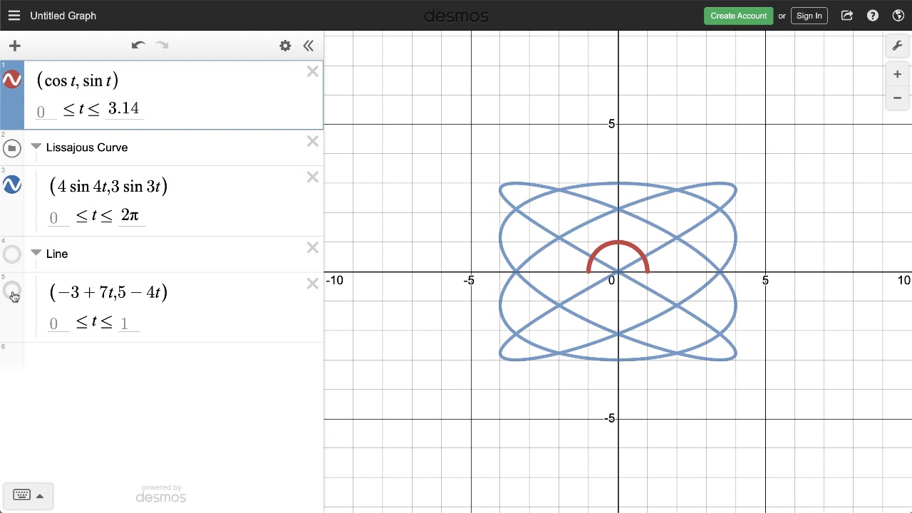 Learn Desmos: Parametric Equations