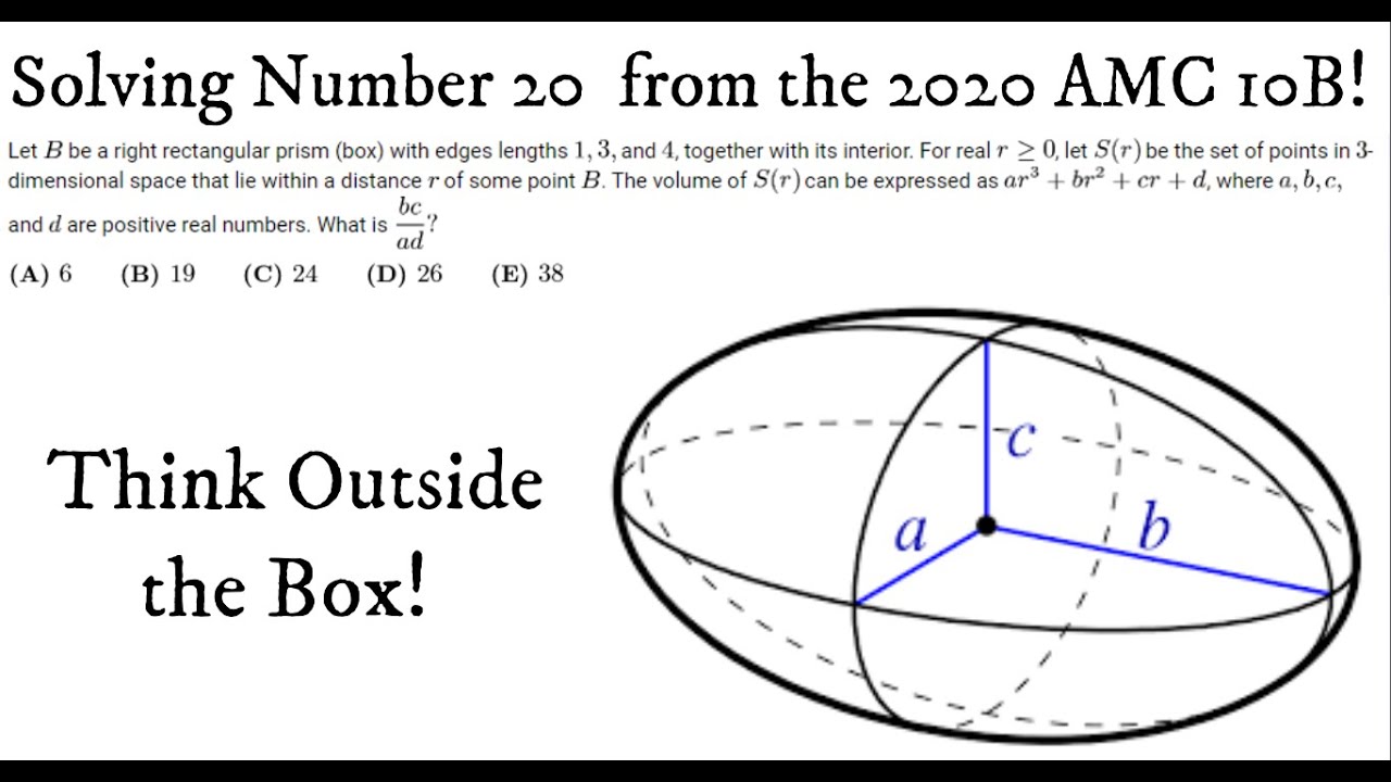 Solving AMC 10B 2020 #20. Think Outside the Box!