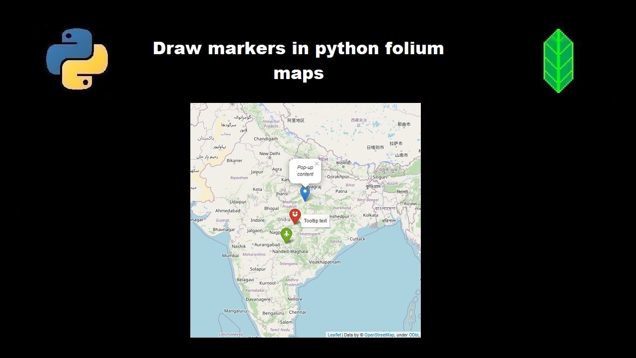 Markers on python folium maps
