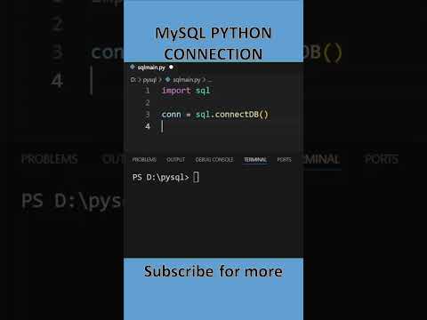Fastest MySQL Python Connection #programming #shorts #mysql