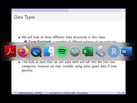 ECON 3460: Introduction to Forecasting and Cross Sectional/Time Series Data