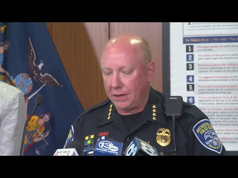 FULL PRESS CONFERENCE: Fleeing homicide suspect hospitalized after shooting at officers