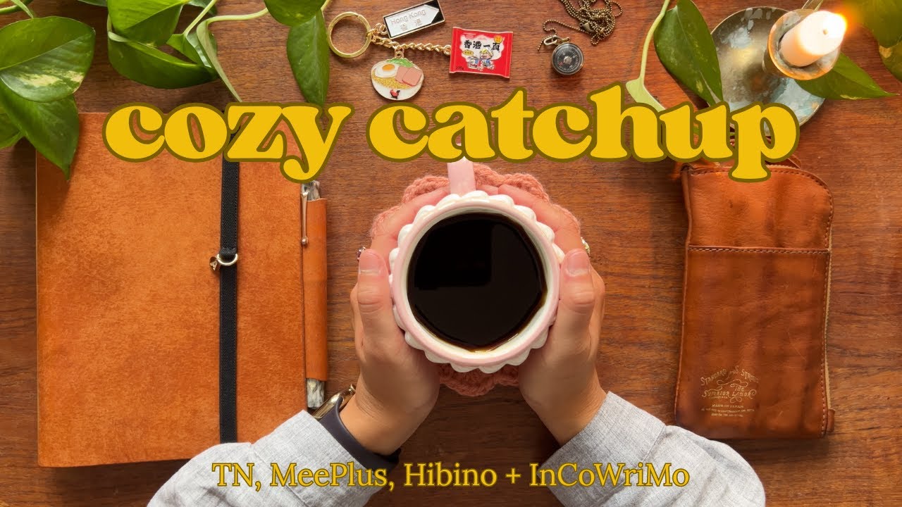 cozy catchup at my desk ☕️ traveler’s notebook, workshop notes & my meeplus slimpad