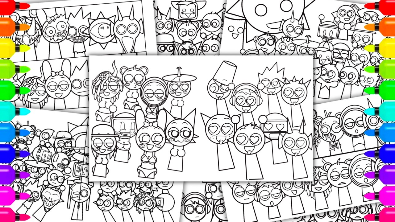 Incredibox SPRUNKI Coloring Pages - Mix / Coloring ALL Sprunki Phase 1 VS Phase 2  / NCS Music