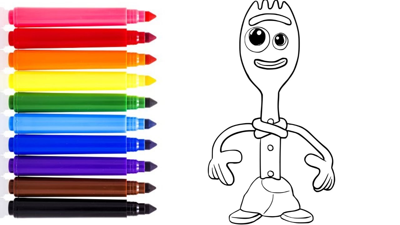 Como pintar a Forky de Toy Story 4 - Dibujos para Niños!