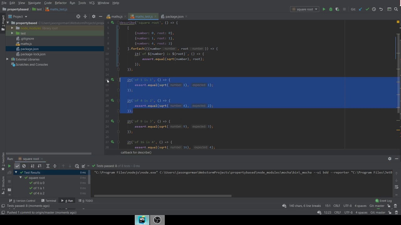 Refactoring to Property-Based Tests in JavaScript
