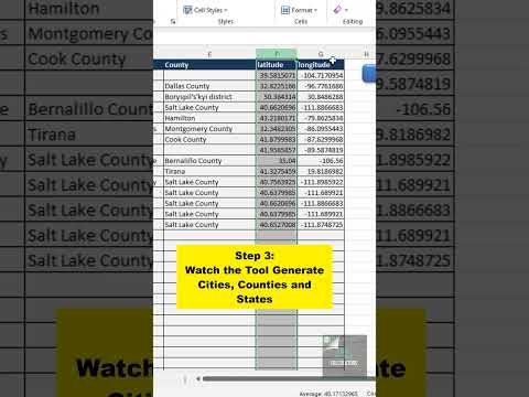 Convert Zip Codes to City State and County in Excel