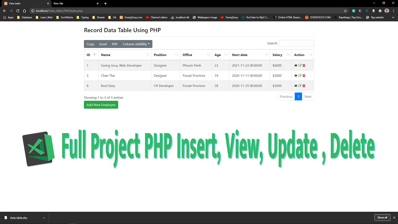Full Project PHP Insert, View, Update , Delete