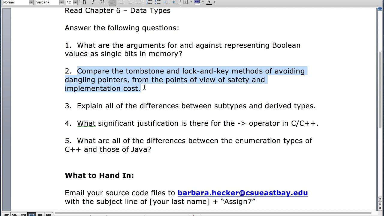 CS 311 Assignment 7 Preview